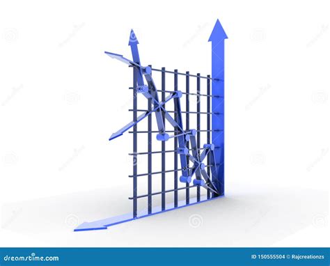 3d Rendered Business Graph And Chart On A White Background Stock Illustration Illustration Of