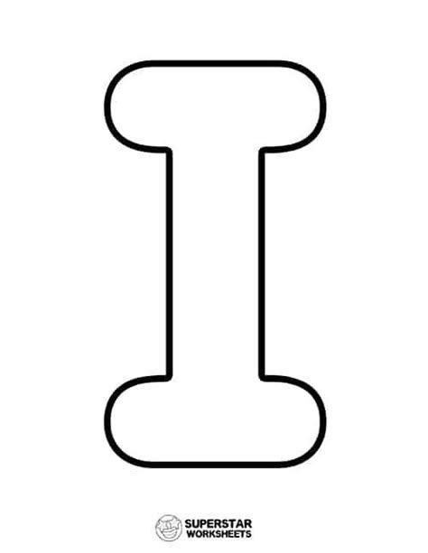 Uppercase Letter I Outline Printable Free Lettering Bubble Letter I