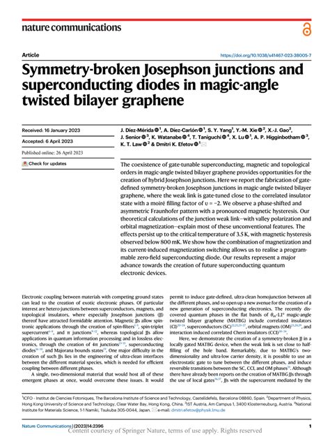 Pdf Symmetry Broken Josephson Junctions And Superconducting Diodes In