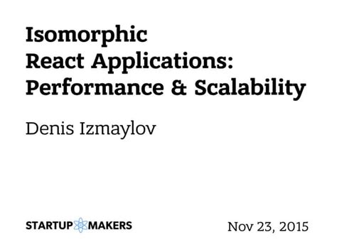 Isomorphic React Applications Performance And Scalability Pdf Web