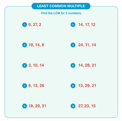 Free Least Common Multiple Practice Worksheet Download Free Least Common Multiple Practice