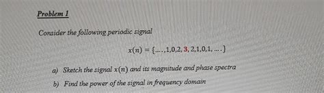 Solved Consider The Following Periodic Signal