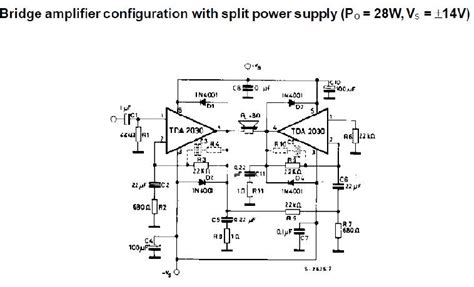 Tda2030 Guitar Amplifier Schematic Tda2030 Bridge Amplifier