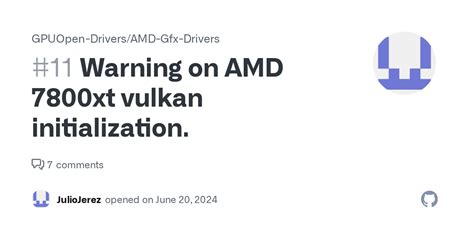 Warning On Amd 7800xt Vulkan Initialization · Issue 11 · Gpuopen