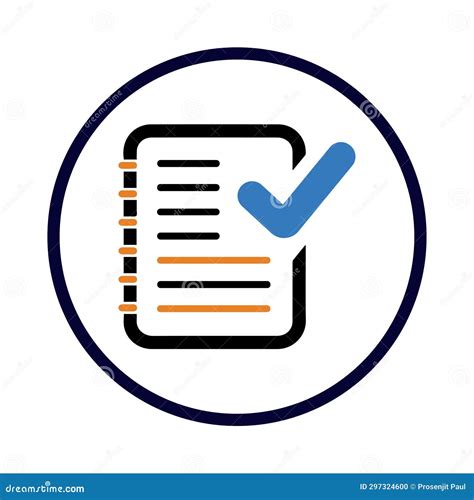 Correct Document Tick Check File Correct Document Icon Stock
