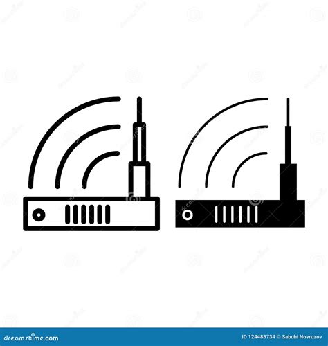 Router Line And Glyph Icon Wifi Vector Illustration Isolated On White