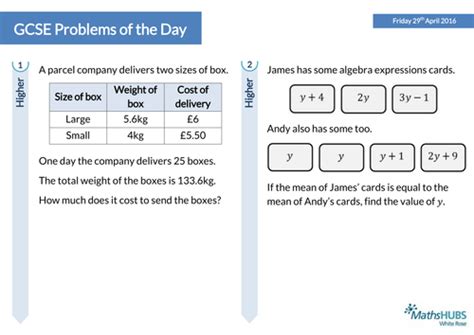 Gcse Problem Solving Questions Of The Day 29th April By Wrmaths Teaching Resources Tes