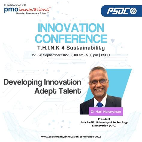 Developing Innovation Adept Talent Dr Hari Narayanan President Asia Pacific University Of