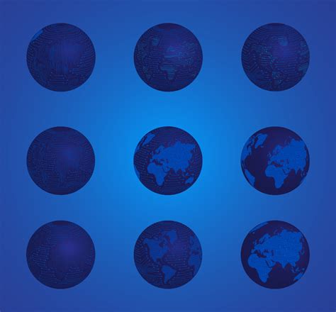 Modern Technology Globe Icon Set 15701299 Vector Art At Vecteezy