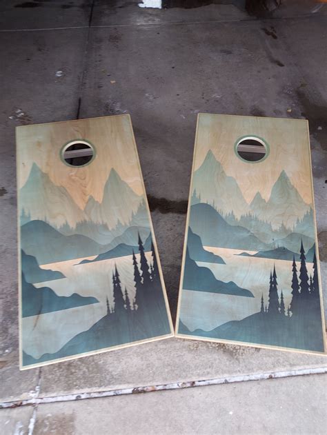 Custom Cornhole Board Design Water Color Cornhole Boards