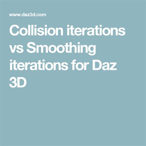 collision iterations vs smoothing iterations