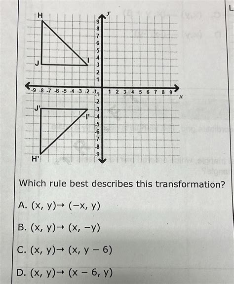 Solved Which Rule Best Describes This Transformation A X Y To X Y B X Y To X Y C X