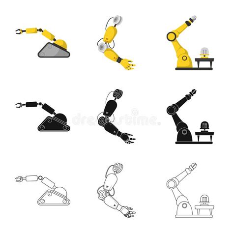 Isolated Object Of Robot And Factory Icon Collection Of Robot And