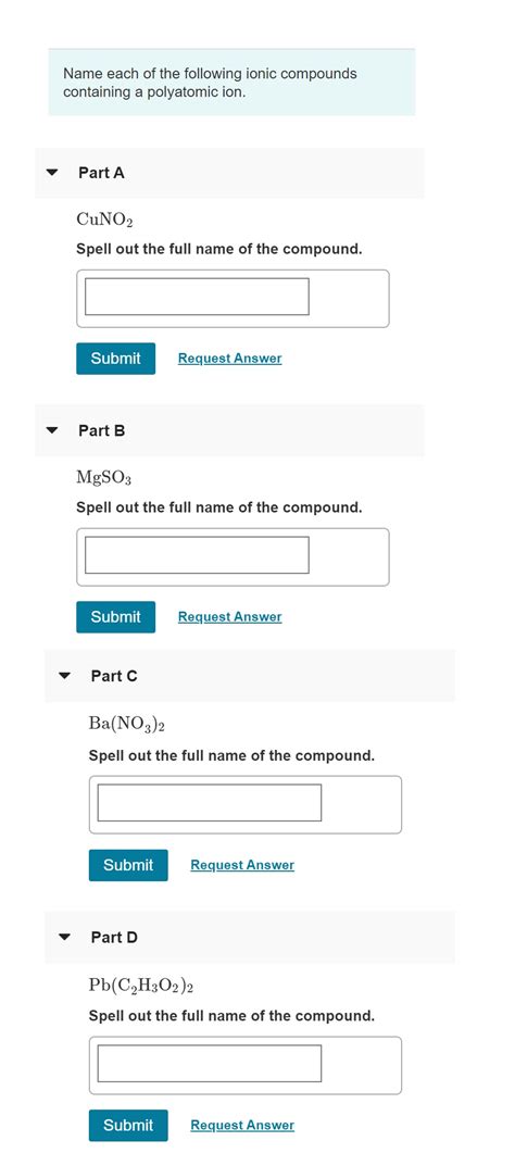 Solved Name Each Of The Following Ionic Compounds Containing Chegg