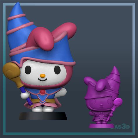 Archivo Stl Hello Kitty X Yu Gi Oh My Melody X Dark Magician Girl 👋
