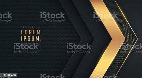 복사 공간이있는 어두운 금속 배경의 검은 색과 황금 삼각형 모양 황금 반짝이 장식 프리젠 테이션 배너 커버 웹 전단지 카드 게임 질감 슬라이드를위한 디자인 벡터