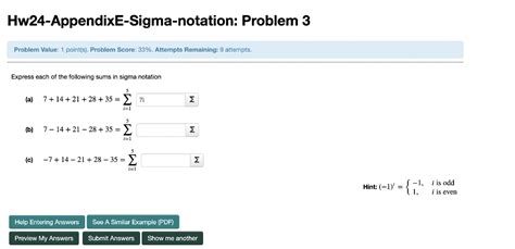 Solved Express Each Of The Following Sums In Sigma Notation