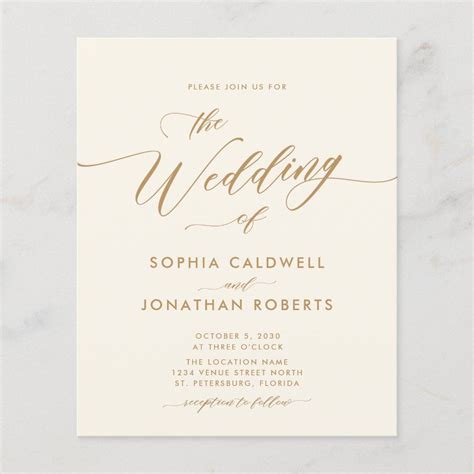 All In One Gold Calligraphy Black Wedding Invitation Zazzle Artofit