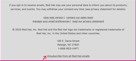 How To Unsubscribe From Red Hat Marketing Emails Red Hat Customer Portal