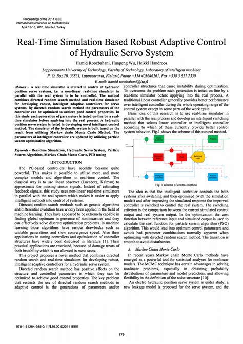 Pdf Real Time Simulation Based Robust Adaptive Control Of Hydraulic