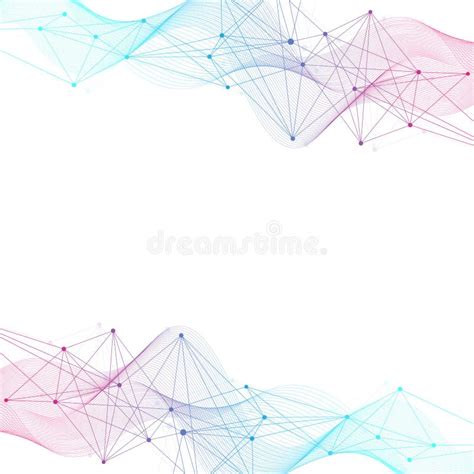 Abstract Tech Network Connection Dots Digital Technology And Big Data Analysis Background Stock