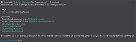 Entity Framework Is It Mandatory To Await Savechangesasync On Asyncronous Ef Stack Overflow