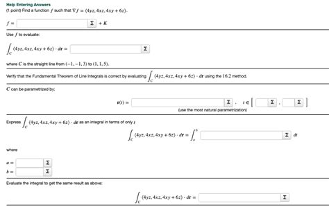 Solved Help Entering Answers Point Find A Function F Chegg