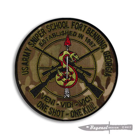 Us Army Sniper School Embroidered Patch 5 Diameter Wax Backing Multicam One Shot One Kill