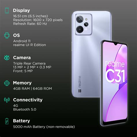 Buy realme C31 (4GB RAM, 64GB, Light Silver) Online - Croma