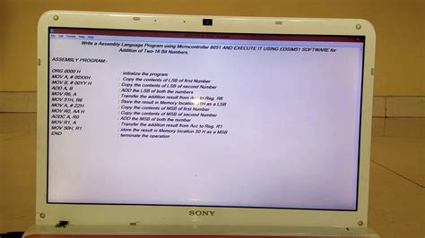 addition of two 16 bits number using edsim51 software 😁 youtube