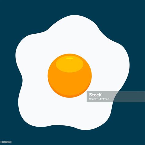 단색 배경으로 고립 된 평면 컬러 스타일으로 튀긴 달걀 아이콘 가금류에 대한 스톡 벡터 아트 및 기타 이미지 가금류 강철 건강한 생활방식 Istock