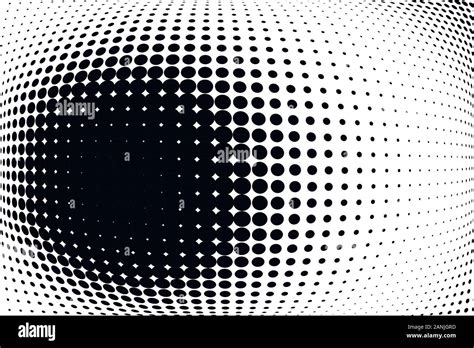 Abstract Monochrome Halftone Pattern Soft Dynamic Linesvector Illustration With Dots Stock