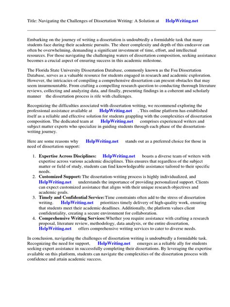 Fsu Dissertation Database Pdf Apa Style Thesis