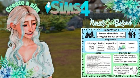 The Sims 4new Challengecreate A Sim Never Get Bored Legacy Challenge 💙🍃💚 Youtube