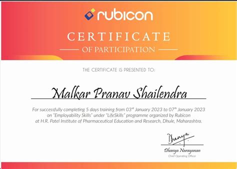 Attended Lifeskills Training By Rubicon Pranav Malkar Posted On The