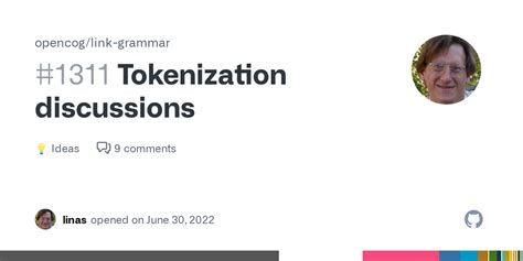 tokenization discussions · opencog link grammar · discussion 1311 · github