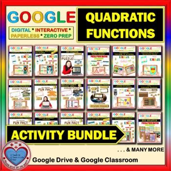 Google Drive BUNDLE QUADRATIC FUNCTIONS Distance Learning TPT