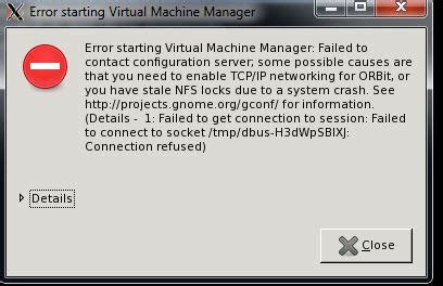 Nutanix KVM Virt Manager Startup Failure