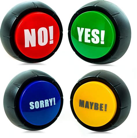 Yes No Button And Maybe Sorry Button Answer Buzzers Set Of 4 Buzzers For Game Show Sound Button