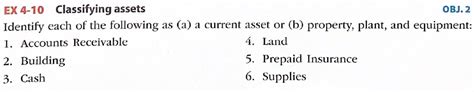 Solved Ex 4 10 ﻿classifying Assetsidentify Each Of The