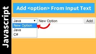 How To Add Option To Select Tag From Input Text Using Javascript With Source Code ViDoe