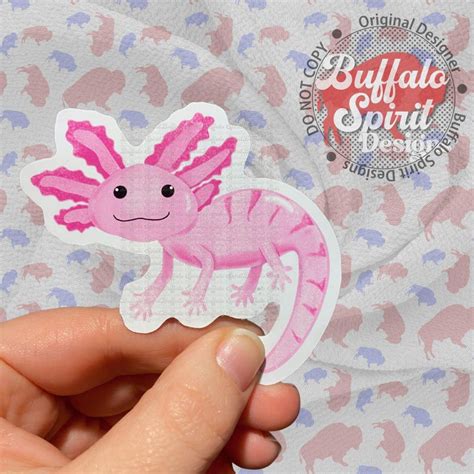 Pink Axolotl Sticker Cute Axolotl Sticker T For Axolotl Lover