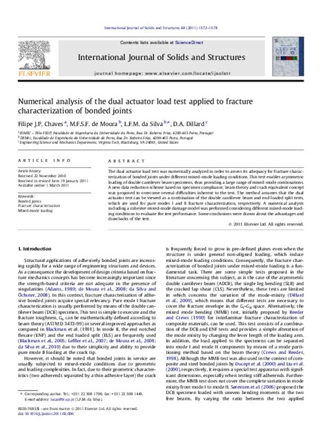 Pdf Numerical Analysis Of The Dual Actuator Load Test Applied To Fracture Characterization Of