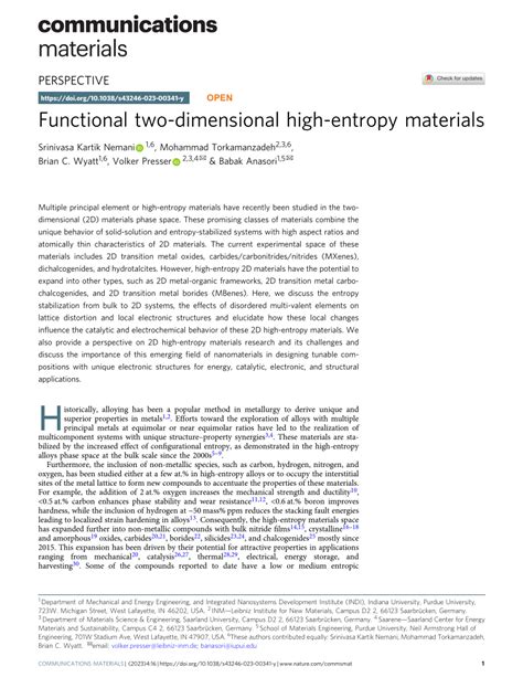 Pdf Functional Two Dimensional High Entropy Materials