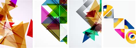 Set Of Abstract Random Triangle Composition Vector Image