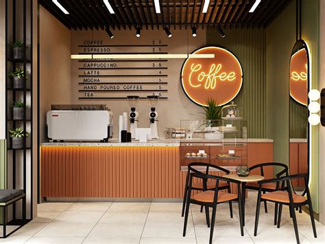 Coffe Shop On Behance Cafe Interior Design Coffee Shops Interior