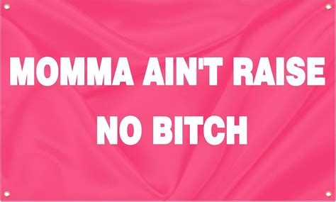3x5 Ft Momma Aint Raise No Bitch Flag Pink Motivational