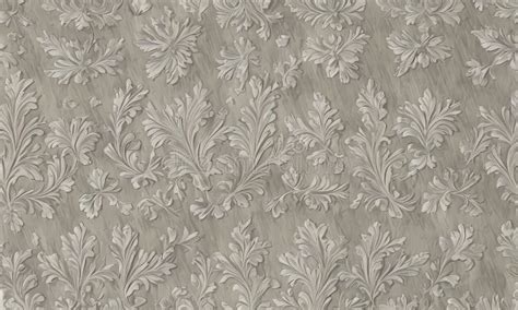 Close Up View Textured Wall With Repeating Pattern White Floral Designs Creating Sense Depth