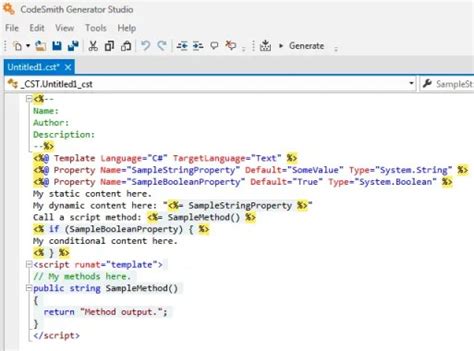 Codesmith Generator Creating Your First Template To Automate Code