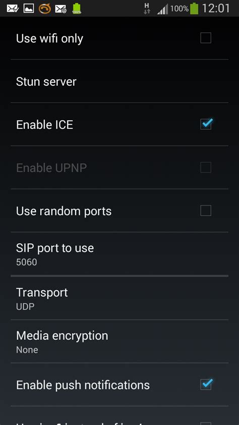 configure linphone for android localphone